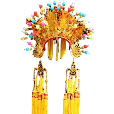 极速新款菩萨三凤冠 新娘头饰 古装舞台走秀 汉服帽子Y凤冠帽凤冠