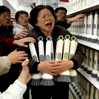 长柄加液旋转锅刷不油手不伤锅