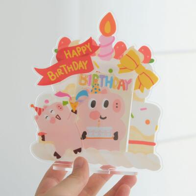 jobbo啾啵啵猪猪生日派对相框立牌拍立得追星小卡卡通拆拆乐可爱