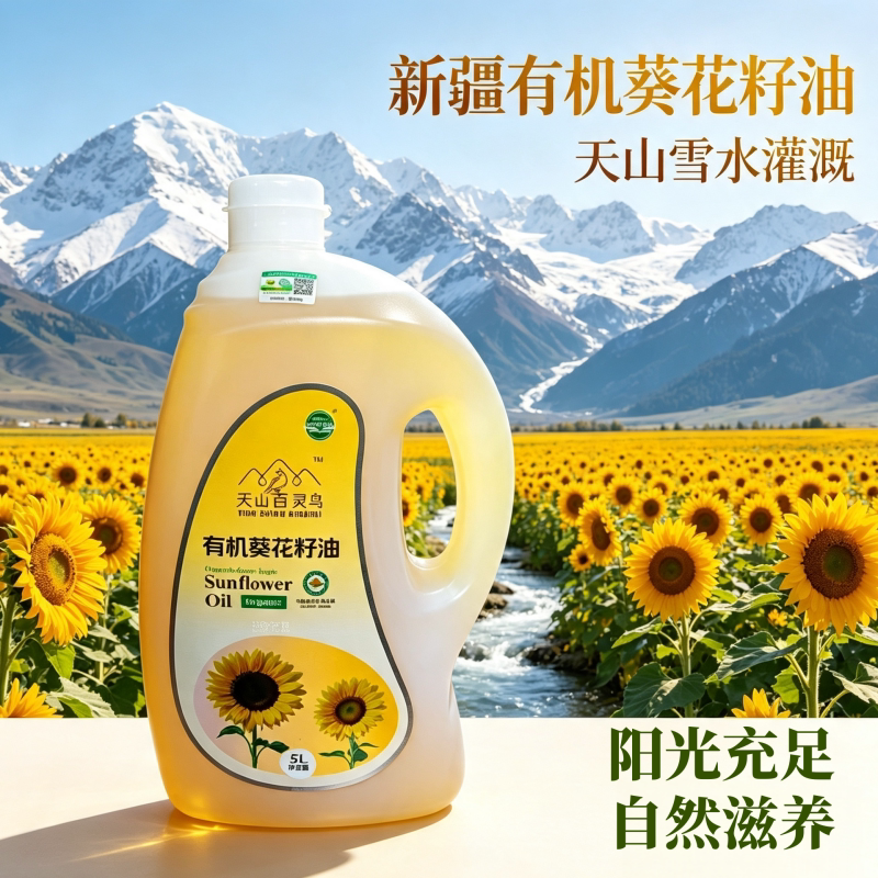 有机葵花籽油新疆压榨无勾兑家用炒菜烹饪通用营养健康高品质油