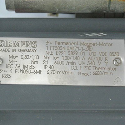 议价议价SIEMENS 1FT3034-0AK71-1-Z Servo Motor