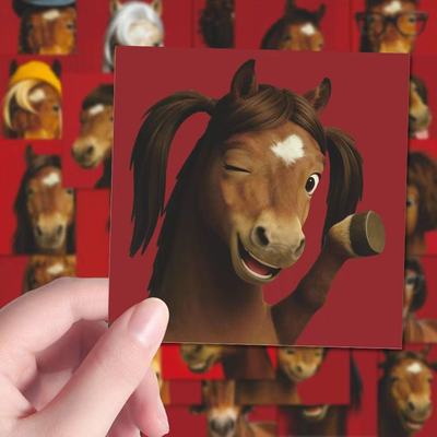 2026本命马年horse发生创意手机壳行李箱贴画个性搞怪好运diy贴纸
