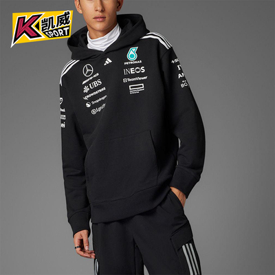 Adidas/阿迪达斯正品2025新款男士经典宽松针织连帽卫衣JW5385