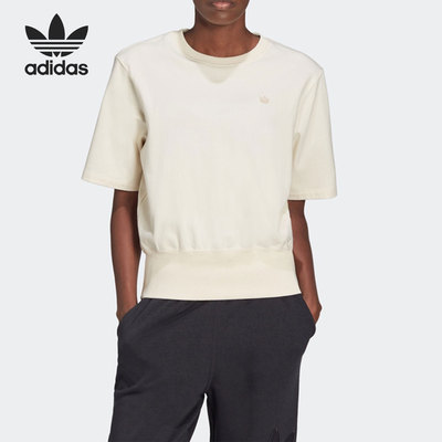 Adidas/阿迪达斯正品三叶草圆领透气女子时尚短袖T恤HE0373