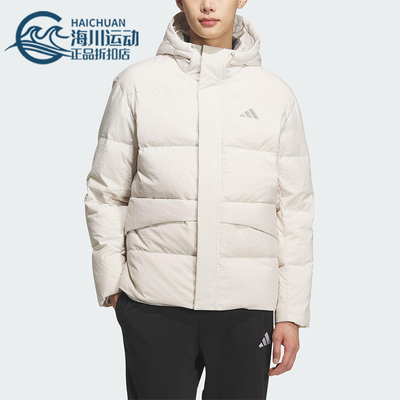 Adidas/阿迪达斯正品LINEAR男女运动日常保暖连帽羽绒服KQ5523