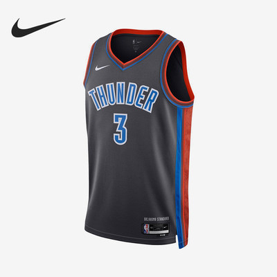 Nike耐克正品俄克拉荷马城雷霆队字母背心篮球DO9604-061