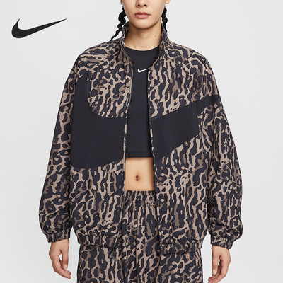 Nike/耐克正品Sportswear女士豹纹梭织宽松时尚外套IB7264-010