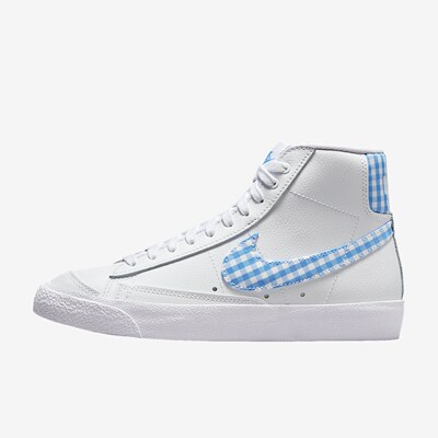 Nike耐克正品Blazer Blue Gingham女款中帮中筒板鞋FD9163-100