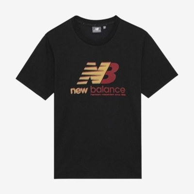 New Balance新百伦正品男圆领透气套头字母短袖T恤NEA33011-BK