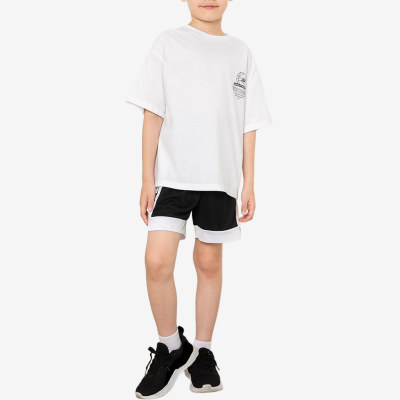 Skechers斯凯奇正品kids篮球系列儿童圆领短袖T恤P225B084-0019