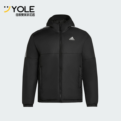 Adidas/阿迪达斯正品Essentials男士休闲连帽日常户外棉服KF6755