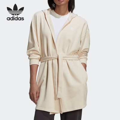 Adidas/阿迪达斯正品三叶草女子时尚连帽休闲开衫外套 HU1637