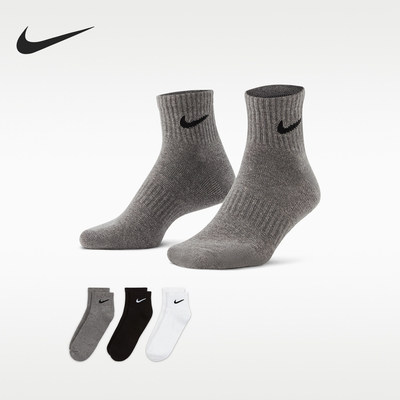 Nike耐克正品Everyday Cushioned男女刺绣短筒运动袜SX7667-964