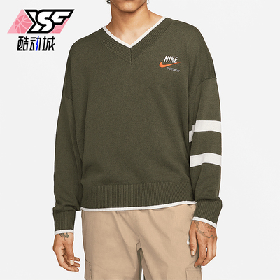 Nike/耐克正品新款男士条纹印花长袖毛衣套头衫DX0009-325