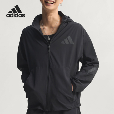 Adidas/阿迪达斯正品春季男士连帽经典运动简约梭织外套KD8494