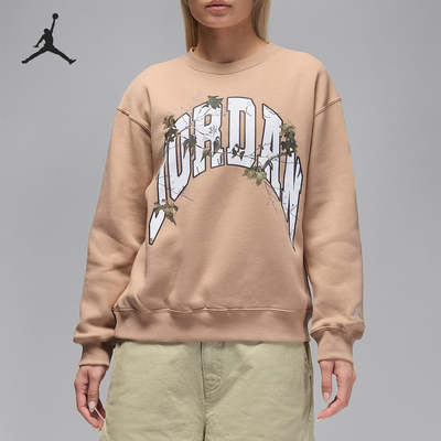 Nike/耐克正品JORDAN女26夏休闲圆领套头印花针织卫衣HV0473-200
