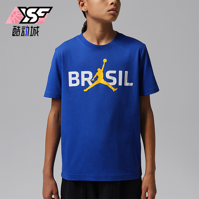 Nike/耐克正品JORDAN大童宽松套头柔软经典运动短袖T恤IW7944-417