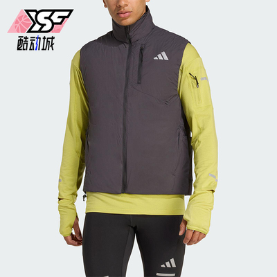 Adidas/阿迪达斯正品2025冬季男士立领保暖跑步运动棉马甲JM5715
