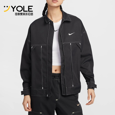 Nike/耐克正品新款女士拼接宽松梭织翻领夹克外套IB5588-010