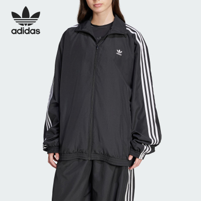 Adidas/阿迪达斯正品三叶草女士立领宽松时尚夹克外套JD3392