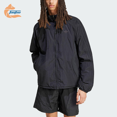 Adidas/阿迪达斯正品三叶草男士拉链立领运动宽松防风外套JC6221