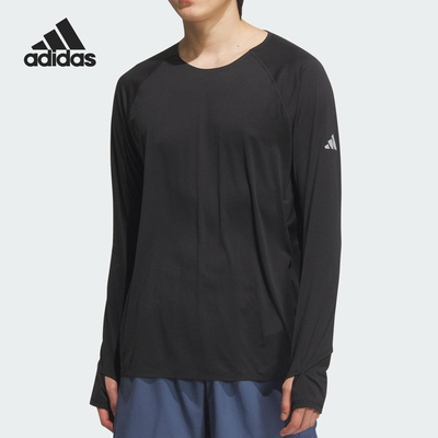 Adidas/阿迪达斯正品新款圆领男女同款透气运动跑步长袖T恤JY6985