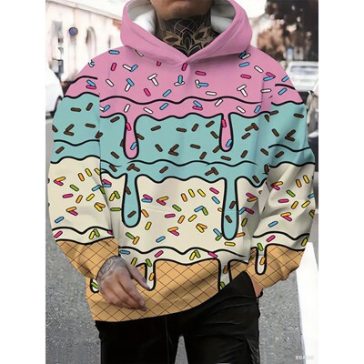 Vintage ice cream 3D Printing Harajuku Street Sports Men's S
