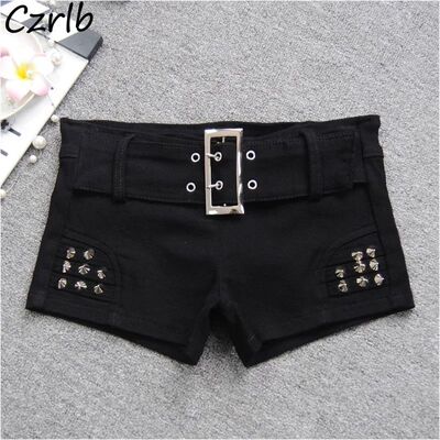 Denim Shorts Women Low-waisted Black Slim Fit Sexy Hot Girls