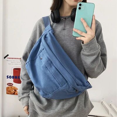 Fashion Trend Waist Bags Ladies Canvas Waist packs Phone Pac