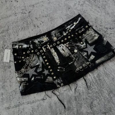 American High Street Star Embroidery Spice Girls Mini Skirt