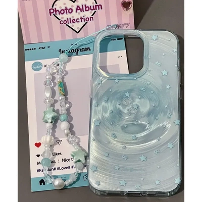 ins蓝色系星星高级感手机壳适用iPhone16/15promax少女心苹果12/13/14女款华为Pura70/60pro软壳小米14/15pro