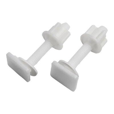 2Pcs White Plastic Toilet Screw Cover Plate Fittings With