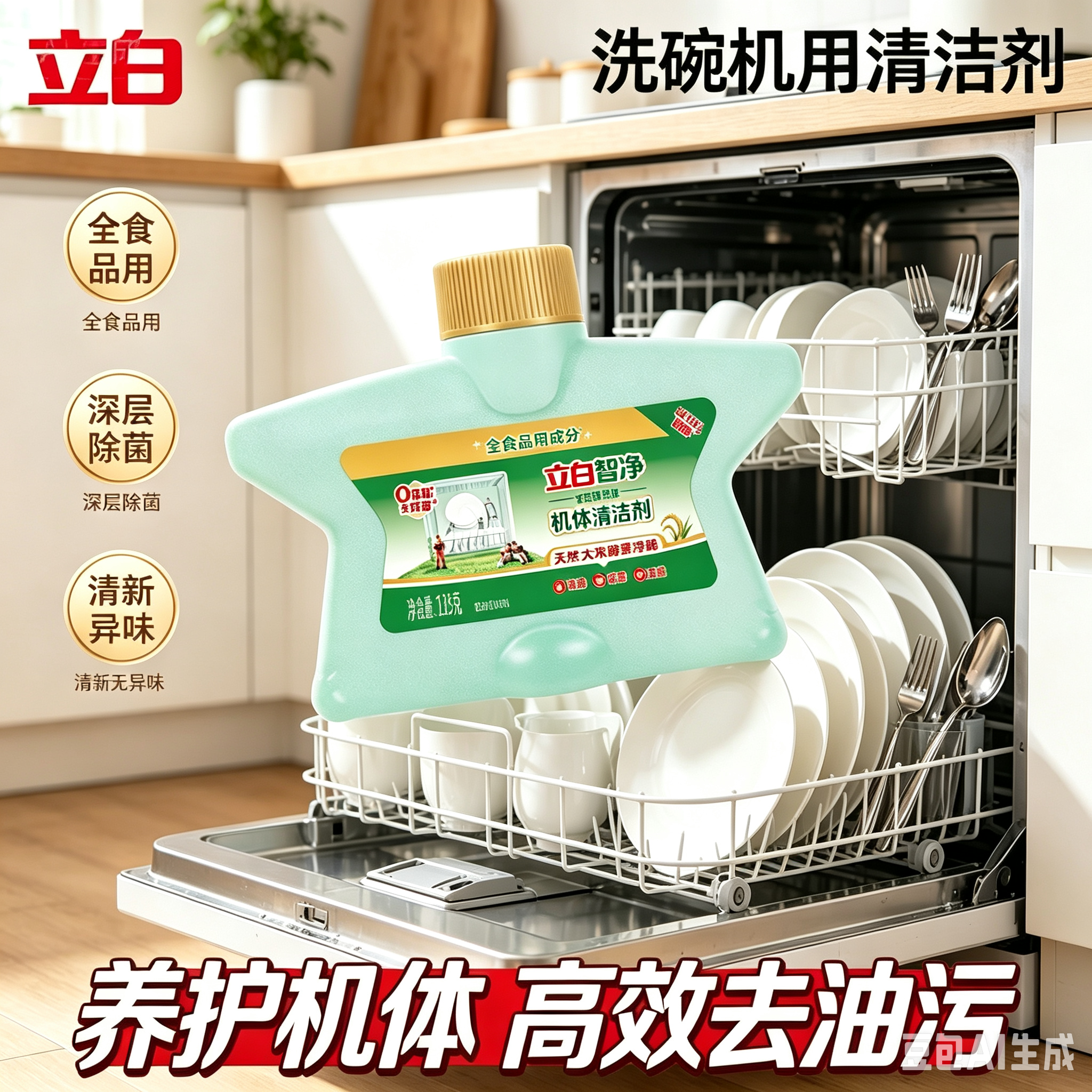 立白智净洗碗机专用清洁剂A类食品用机体清洗剂洗碗机耗材洗涤剂