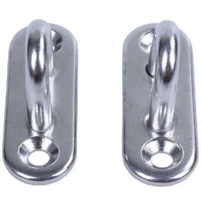 ABSE-40Pcs 5Mm 304 Stainless Steel Oblong Pad Eye Plate