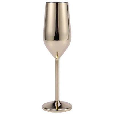 ABUN-12Pcs Shatterproof Stainless Champagne Glasses Brushed