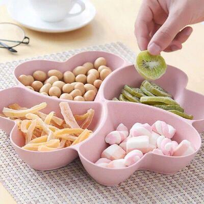 Fruit Platter Plate Serving Tray with Dividers Round Food