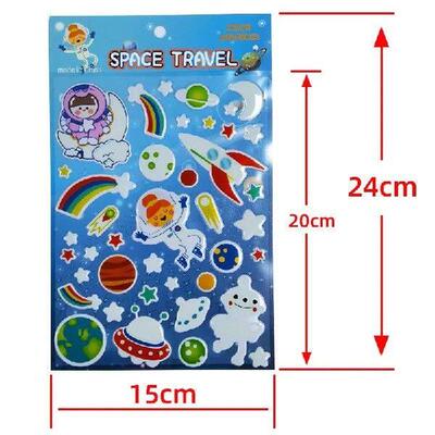 3D Cartoon Astronaut Spacecraft Stickers for Children Boy