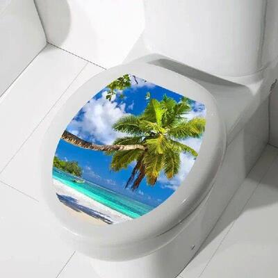 Starry Sky Flowers Sea Shell Seaside Scenery Flower Toilet