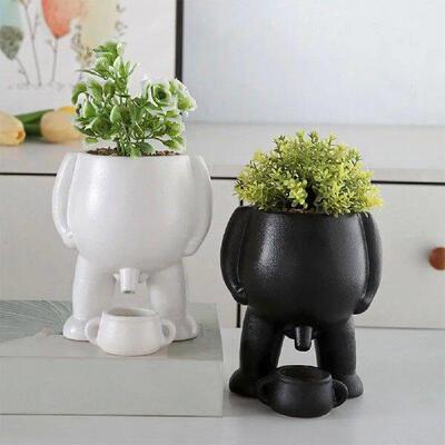 Peeing Plant Pot Resin Human Shape Planter Succulent Pot