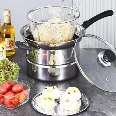 Pasta Pot With Strainer Basket Kitchen Fryer Pot Stainless