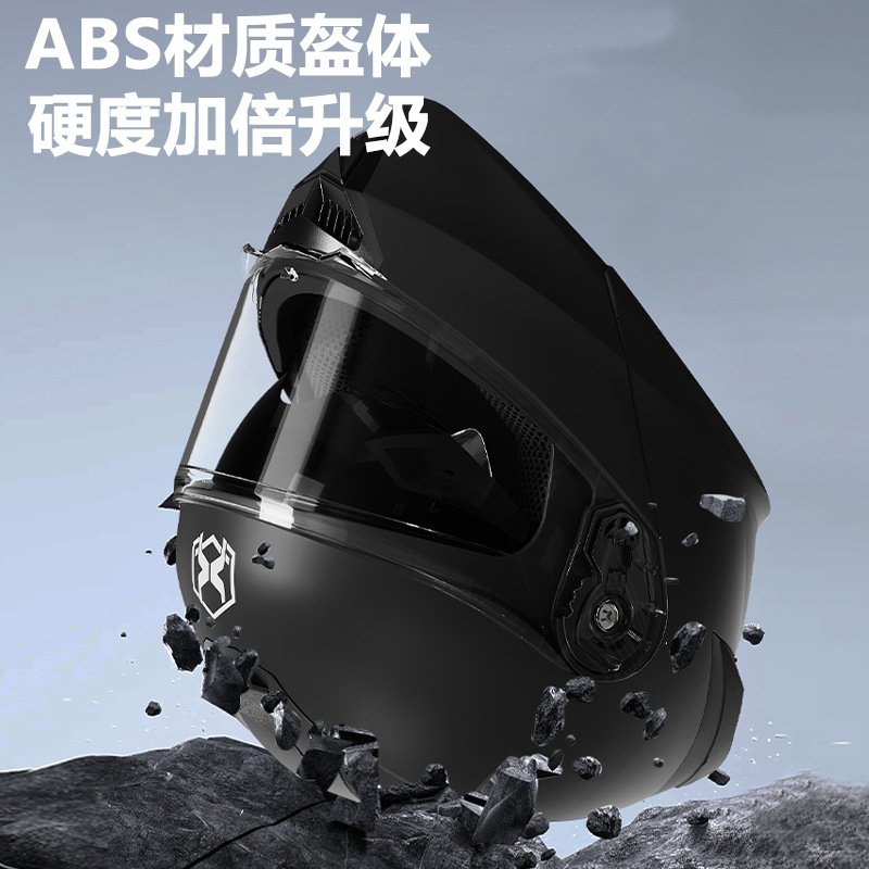 3C/Dot认证摩托车头盔男士揭面盔冬季保暖机车电动半盔四季安全盔