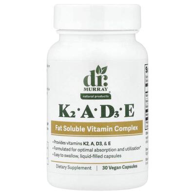 Dr. Murray's,K2, A, D3, E, 30 Vegan Capsules