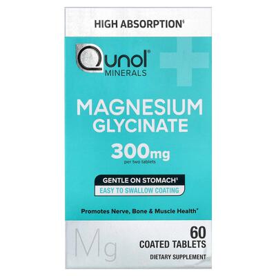 Qunol,Magnesium Glycinate, 60 Coated Tablets (150 mg per Tab