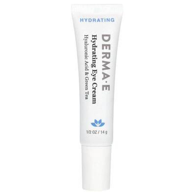 DERMA E,含透明质酸和绿茶的保湿眼霜，0.5 盎司（14 克）