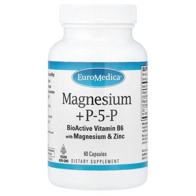 EuroMedica,Magnesium + P5P, 60 Capsules