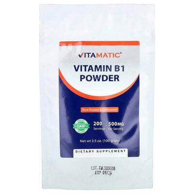 Vitamatic,Vitamin B1 Powder, Unflavored, 3.5 oz (100 g)