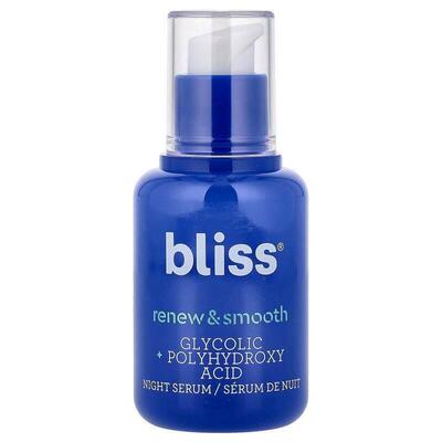 Bliss,Renew &amp;amp; Smooth, Resurfacing Night Serum, 1
