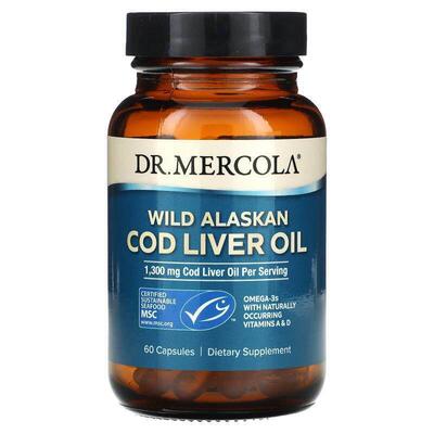 Mercola博士,Wild Alaskan Cod Liver Oil, 650 mg , 60 Capsules