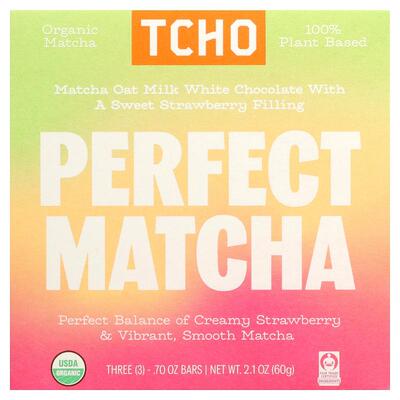 TCHO,Perfect Matcha, White Chocolate with Strawberry Filling