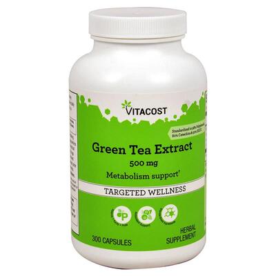 Vitacost,Green Tea Extract - Standardized, 500 mg, 300 Capsu